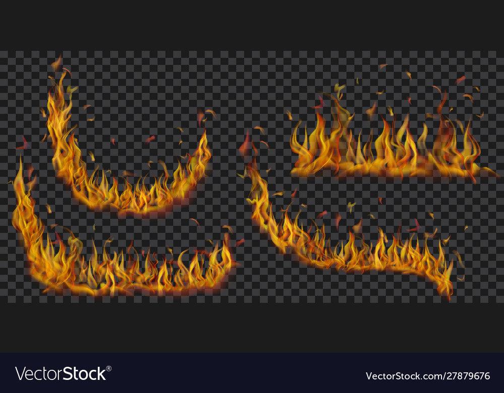 Set fire flames Royalty Free Vector Image - VectorStock