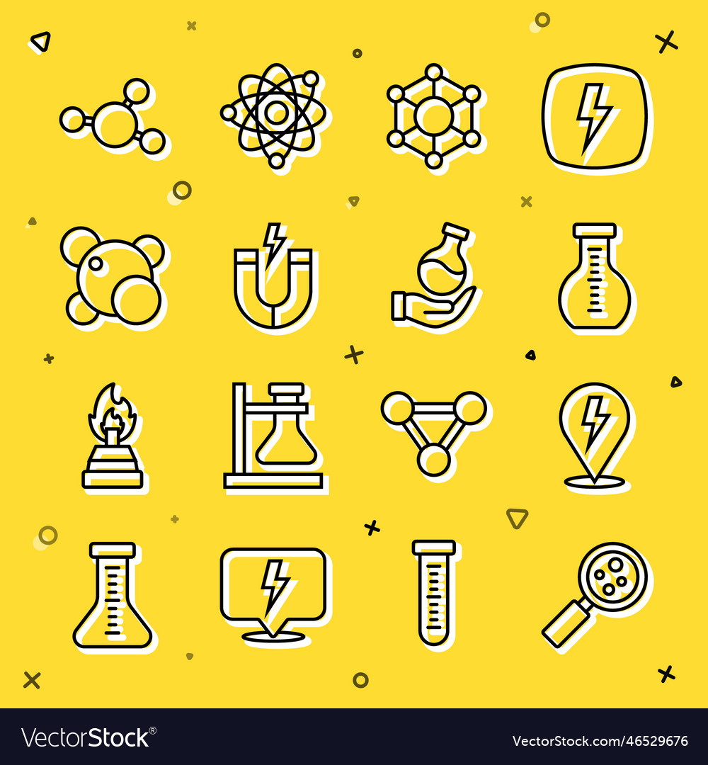 Set line microorganisms under magnifier lightning Vector Image Set line microorganisms under magnifier lightning Vector Image