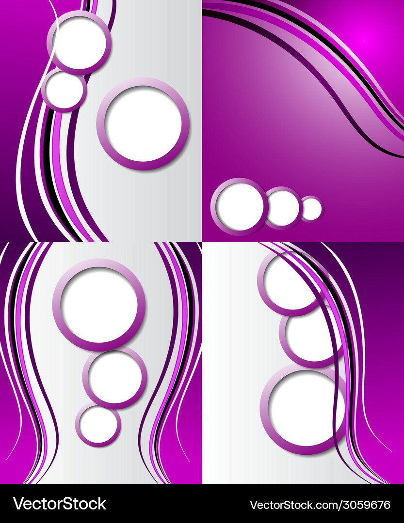 Set of abstract purple wavy background design Vector Image