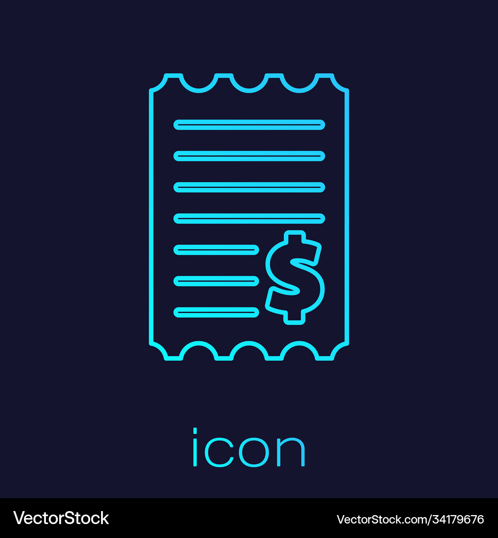 Turquoise line paper check and financial check Vector Image