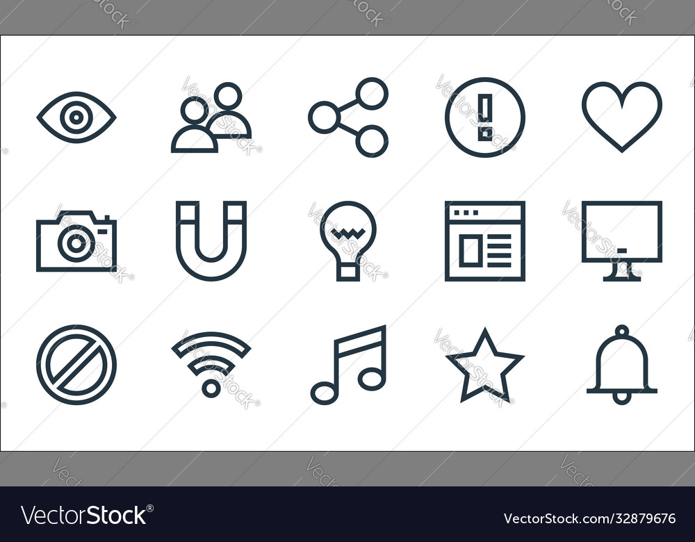 Web essentials line icons linear set quality line Vector Image