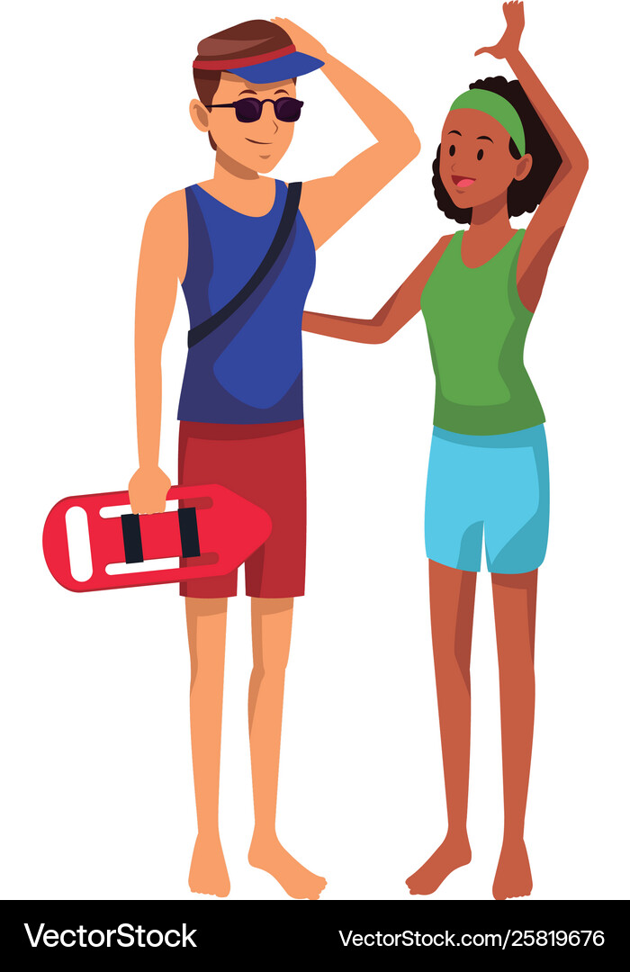 Young couple in summer colorful Royalty Free Vector Image