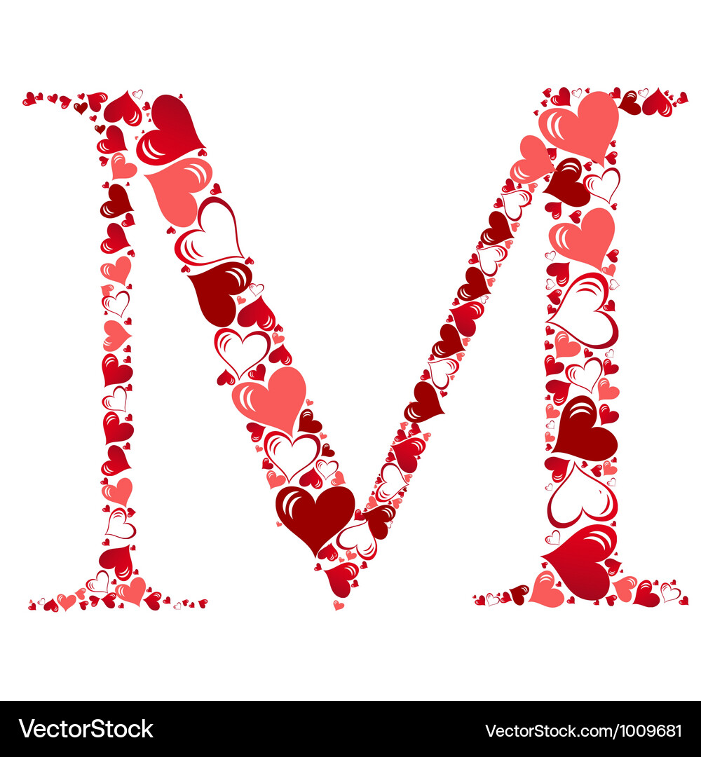 Alphabet of hearts Royalty Free Vector Image - VectorStock