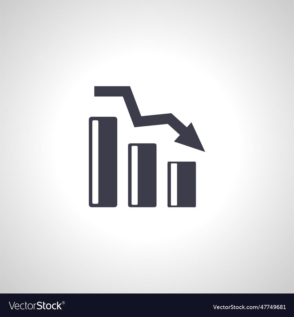 Bar chart icon falling chart icon Royalty Free Vector Image