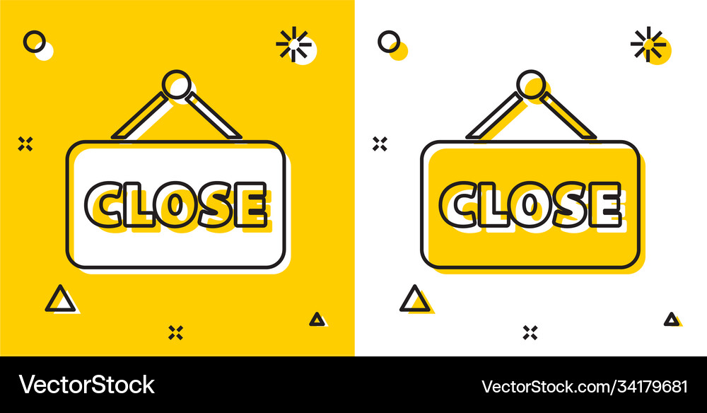 Black hanging sign with text closed icon isolated Vector Image