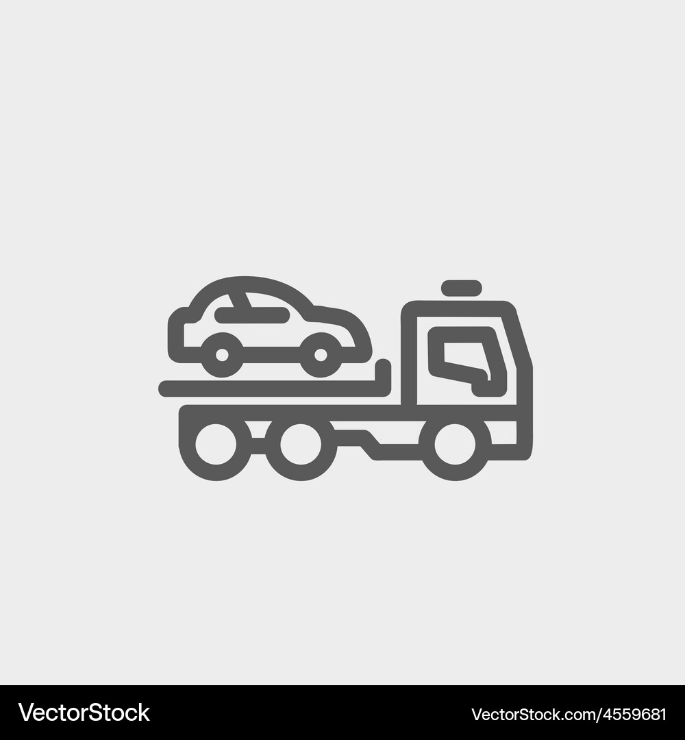 Car towing truck thin line icon Royalty Free Vector Image