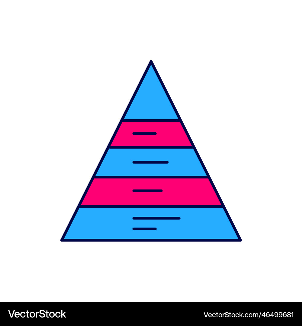 Filled outline business pyramid chart infographics