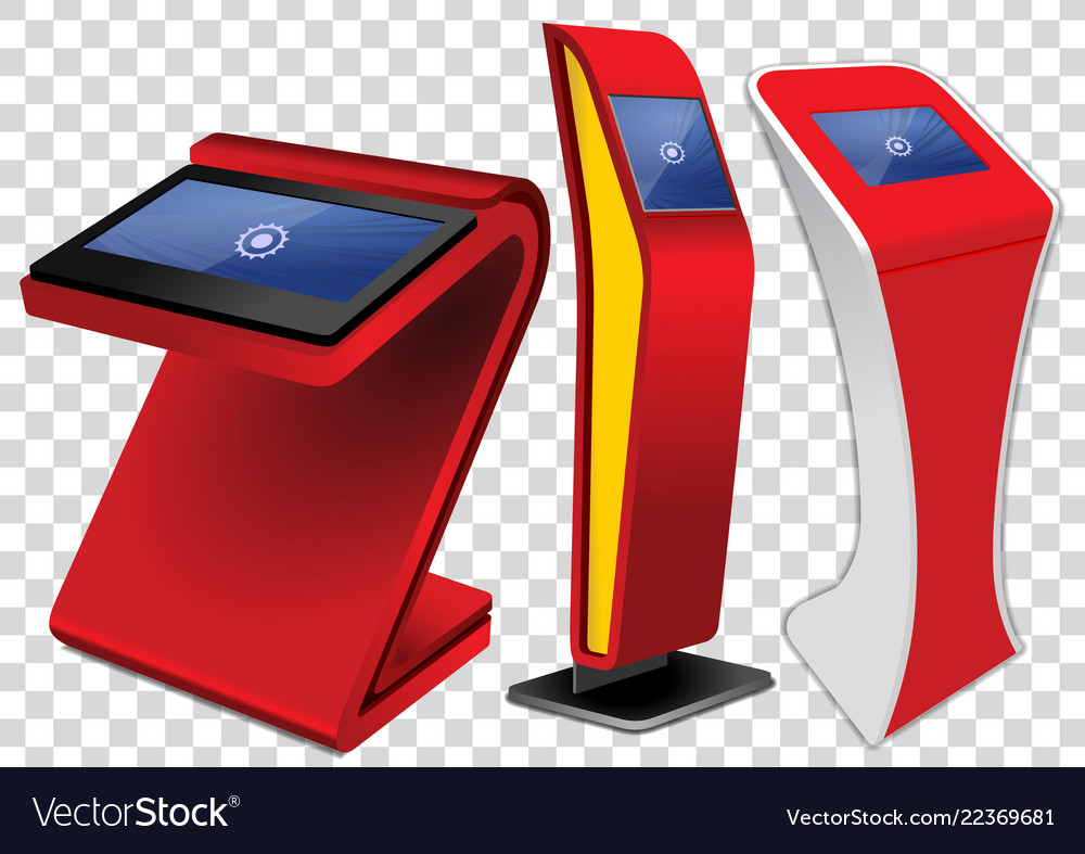 Interactive information kiosk advertising display Vector Image