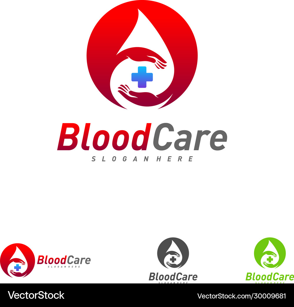 Medical blood logo template droplet Royalty Free Vector
