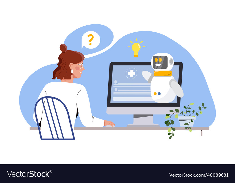 Medical chat bot concept Royalty Free Vector Image