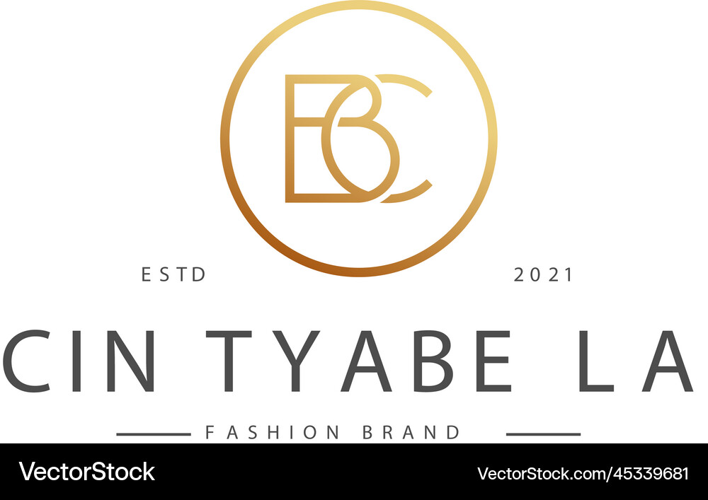 Minimalist luxury letter c b logo design template Vector Image