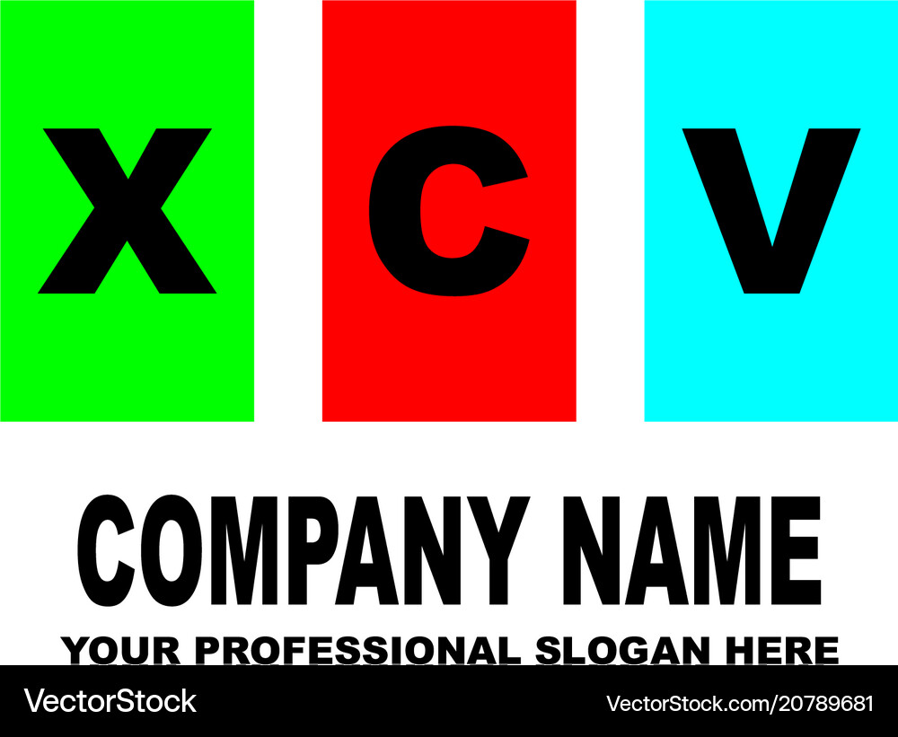 Simple logo the three letters xcv are located Vector Image