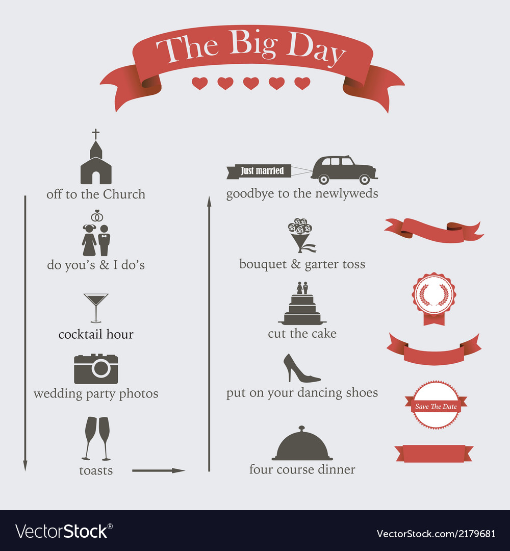 Wedding elements for invitation Royalty Free Vector Image