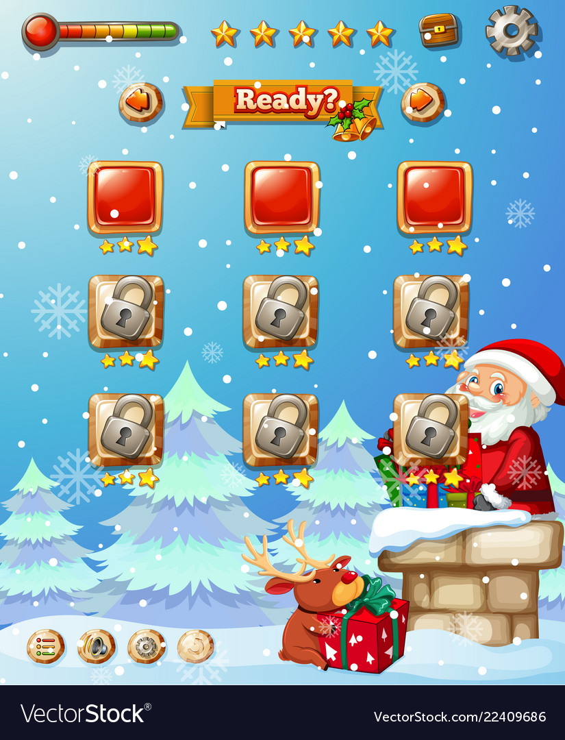 A christmas game template Royalty Free Vector Image