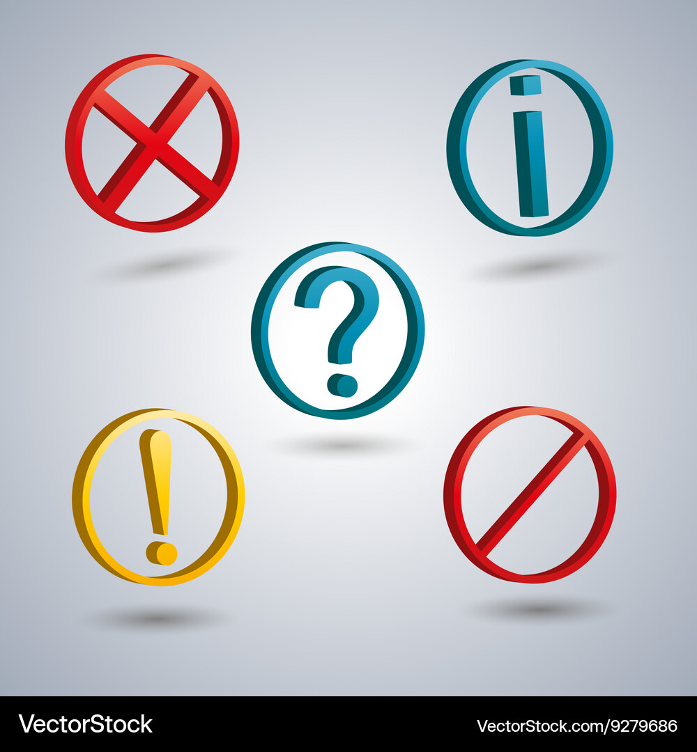 A set of information symbols Royalty Free Vector Image