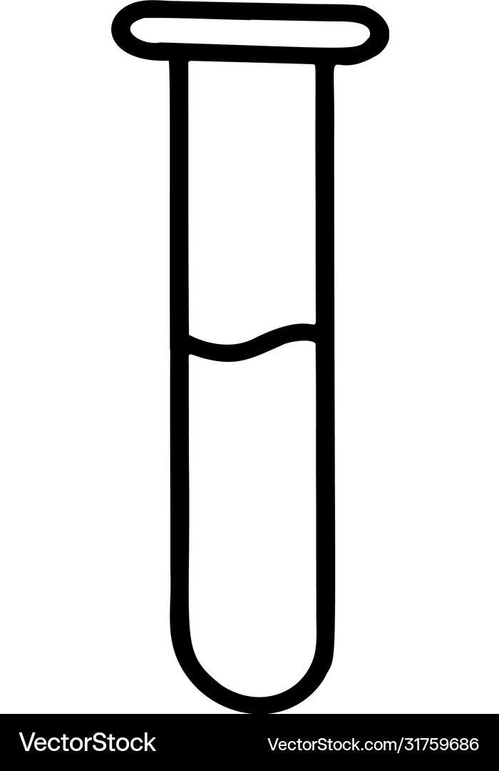 A simple contour image test tube in black Vector Image