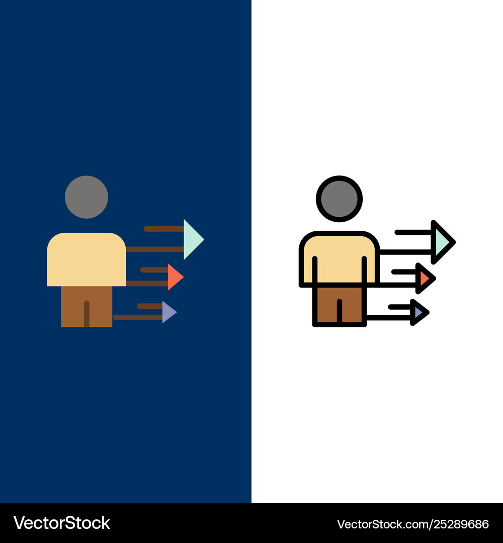 Approach business leadership modern icons flat Vector Image