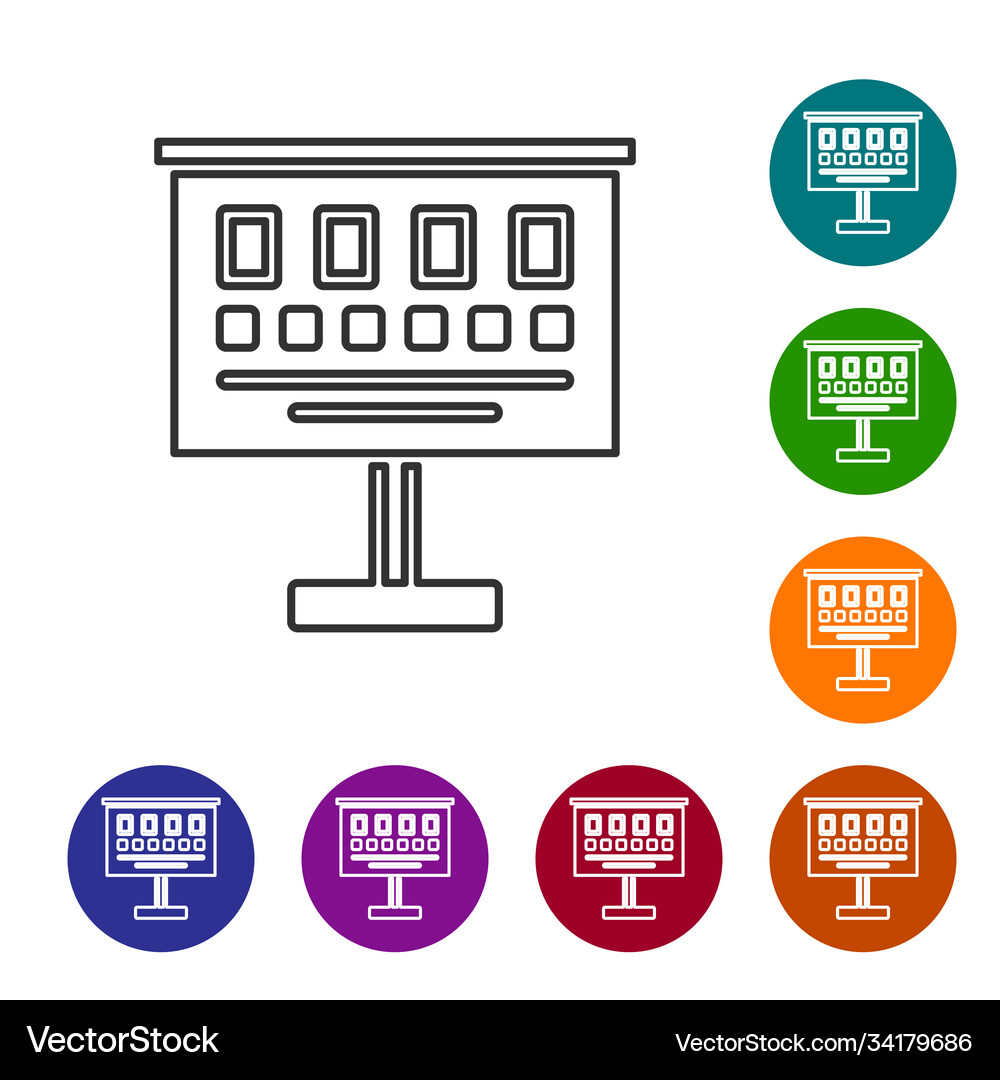 Black line eye test chart icon isolated on white Vector Image