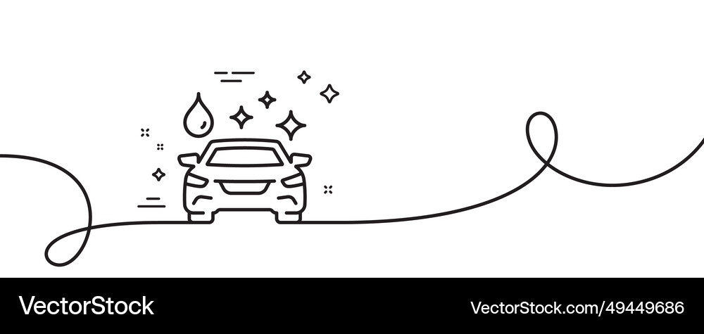 Car wash line icon clean auto sign continuous Vector Image