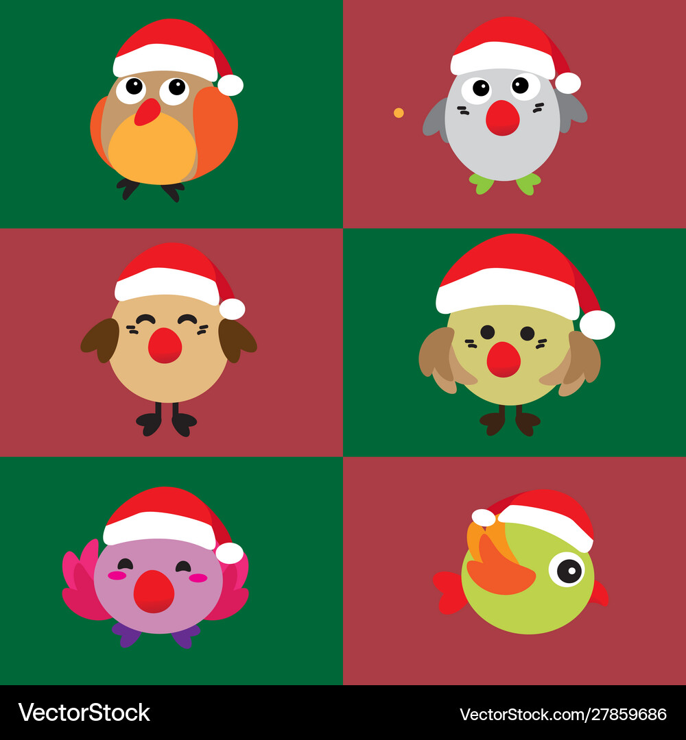 Cartoon cute christmas bird Royalty Free Vector Image