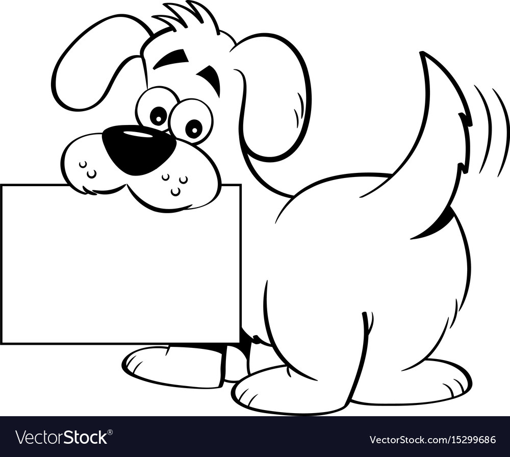 Dog Holding Sign