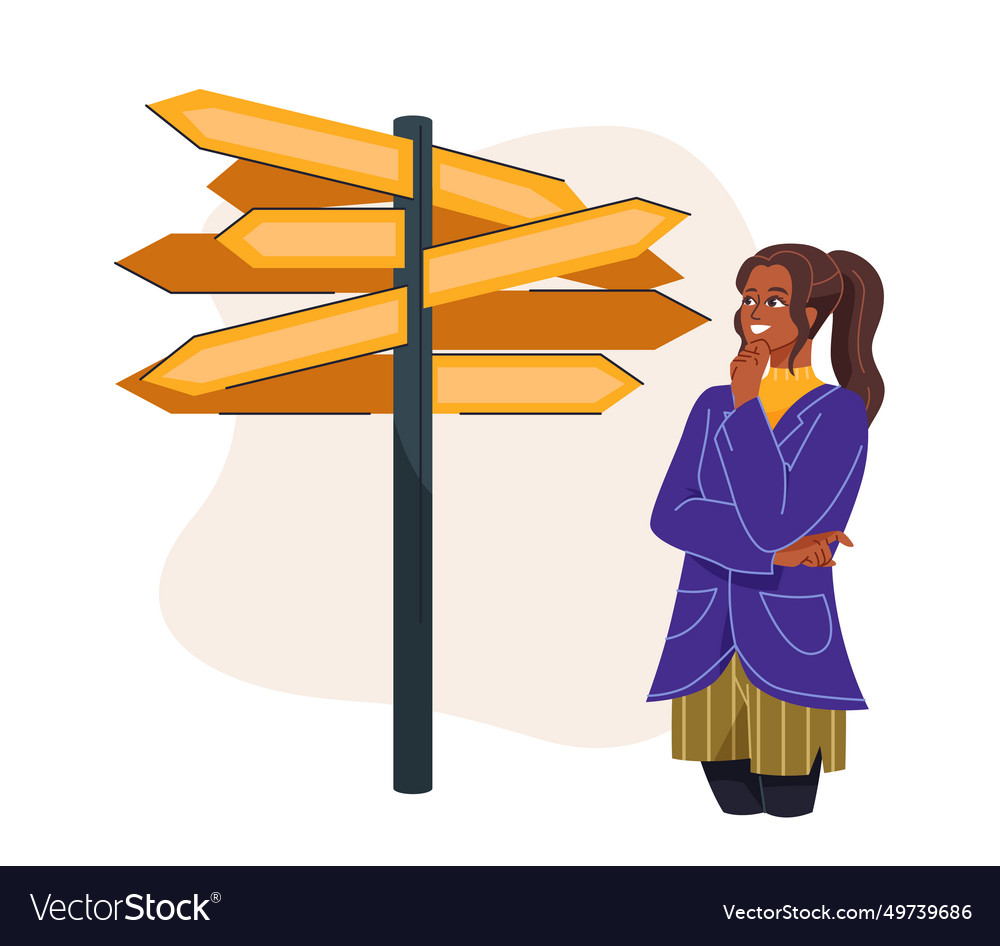 Choosing from multiple solutions concept Vector Image