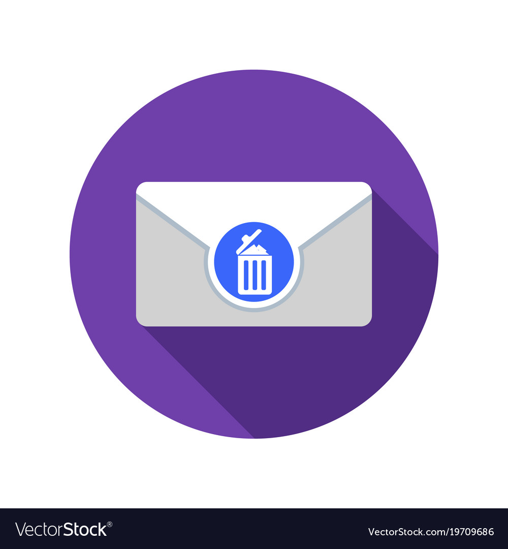 Draft mail icon email with long shadow Royalty Free Vector