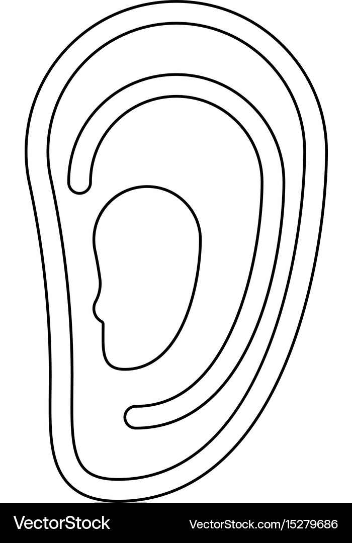 Ear the black color icon Royalty Free Vector Image