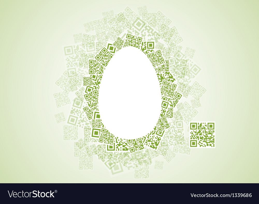 Easter egg shape patchwork of qr codes Royalty Free Vector