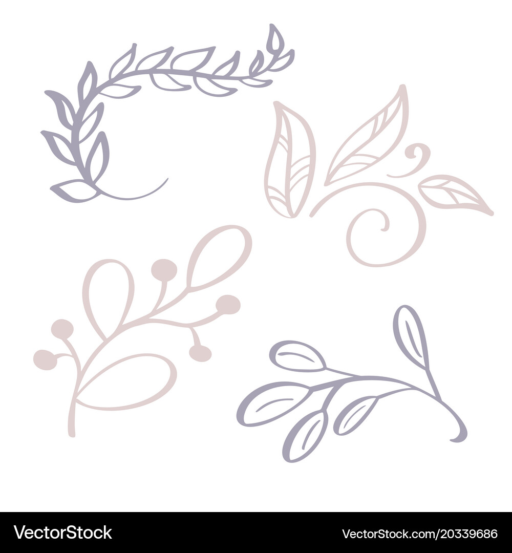Hand drawn wild flowers branch drawing Royalty Free Vector