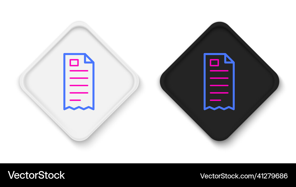 Line paper check and financial check icon isolated