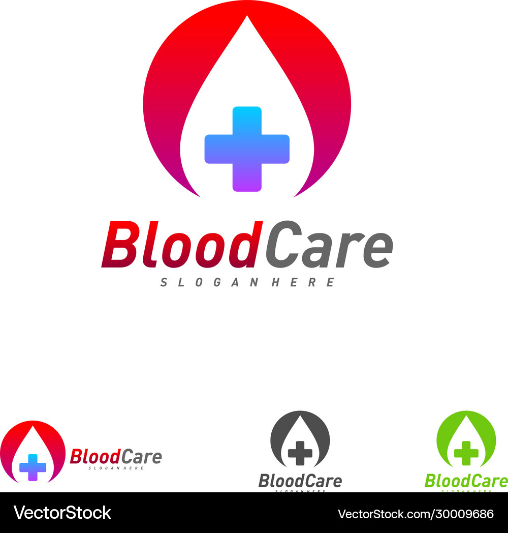 Medical blood logo template droplet Royalty Free Vector