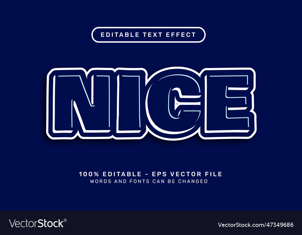 Nice 3d text effect and editable Royalty Free Vector Image