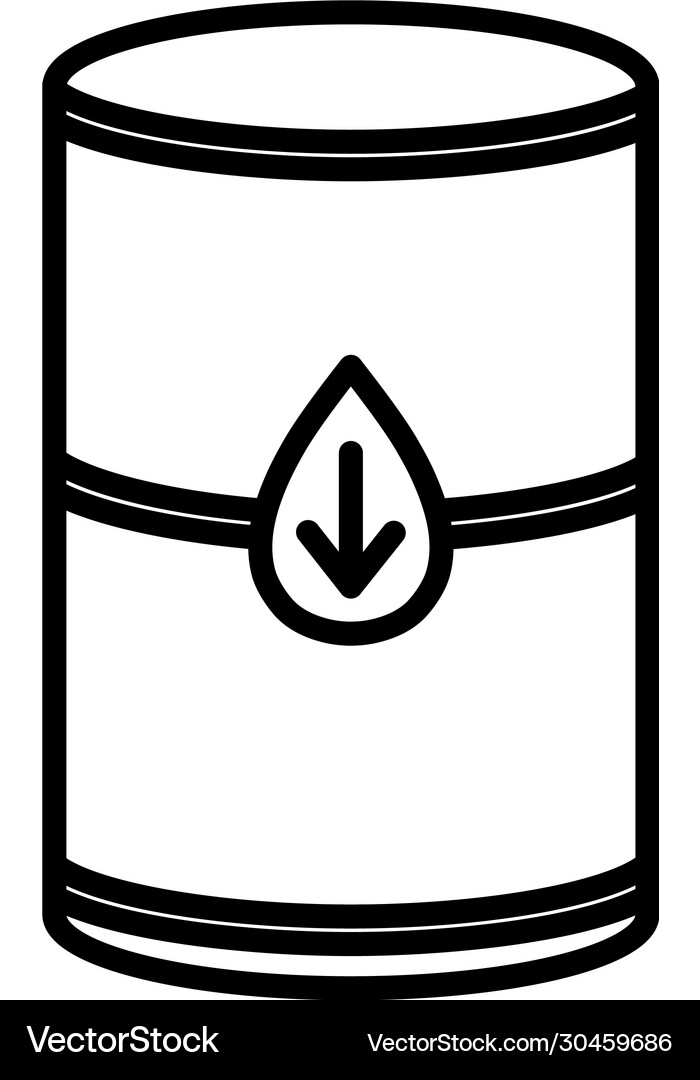 Oil crash concept barrel icon line style Vector Image