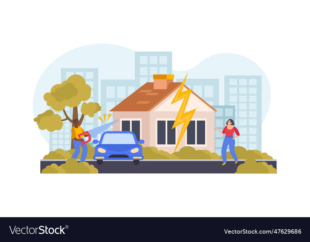 Property division flat composition Royalty Free Vector Image