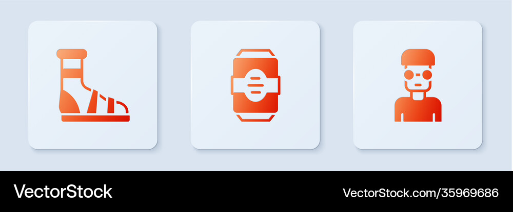 Set energy drink slippers with socks and nerd Vector Image