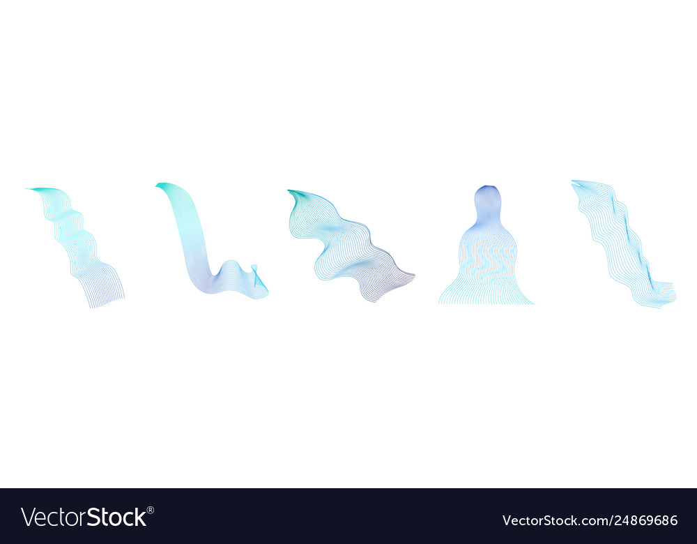 Set waterfall cascade Royalty Free Vector Image