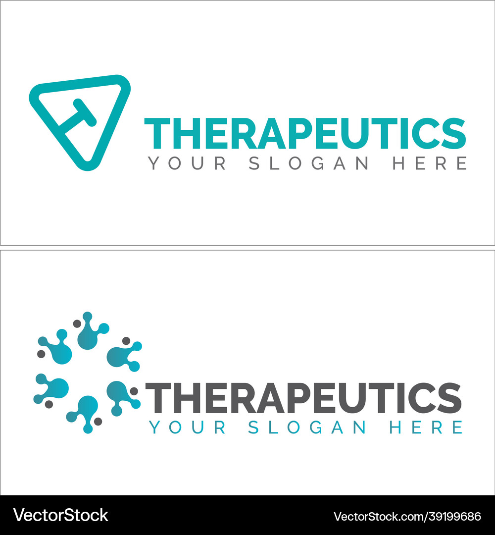 Therapeutics clinic biotech logo design Royalty Free Vector