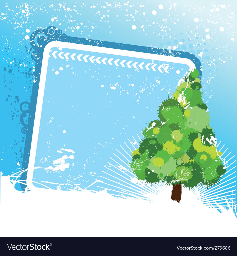Tree with frame Royalty Free Vector Image - VectorStock