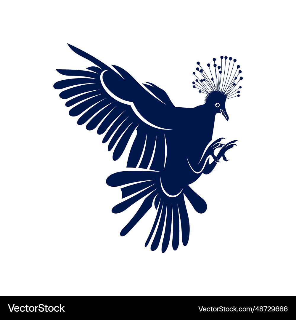 Victoria crowned pigeon design Royalty Free Vector Image