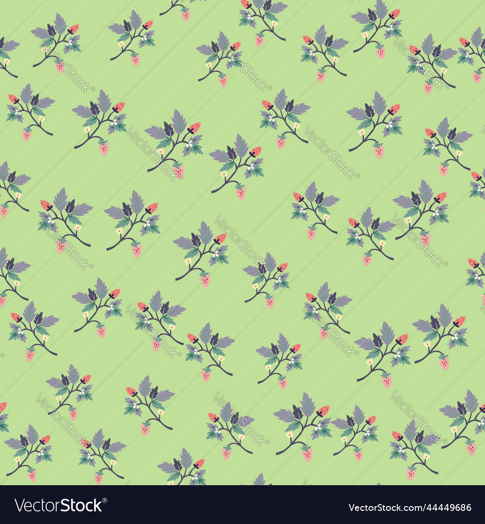 Wild strawberry seamless pattern berries Vector Image Wild strawberry seamless pattern berries Vector Image