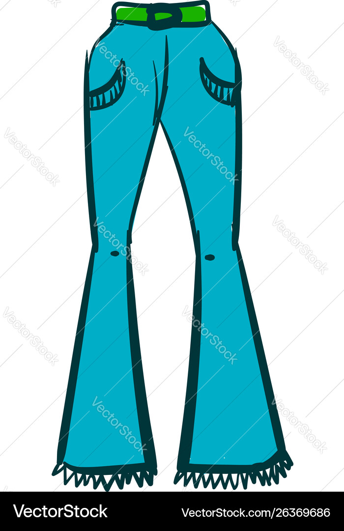 Woman blue pants on white background Royalty Free Vector