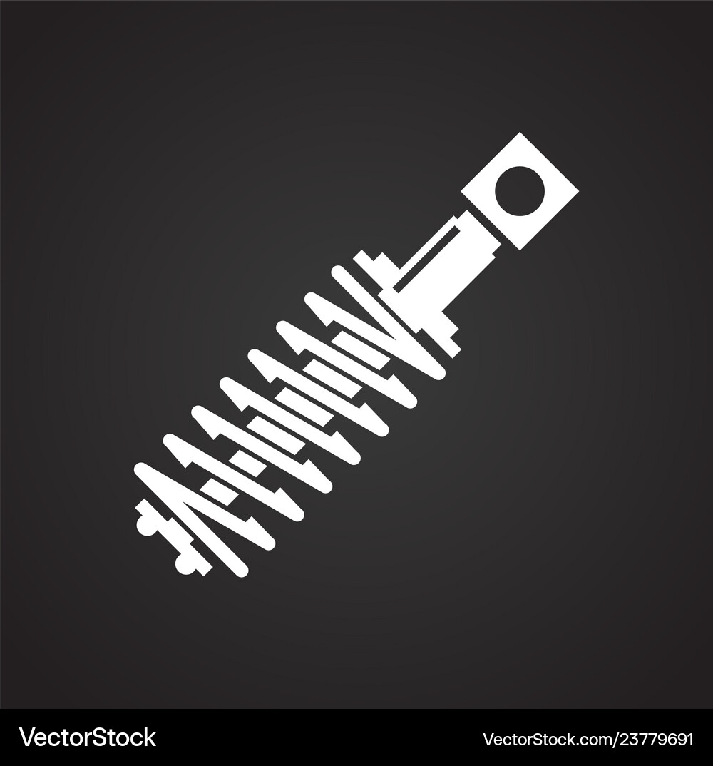 Car shock absorber icon on black background Vector Image