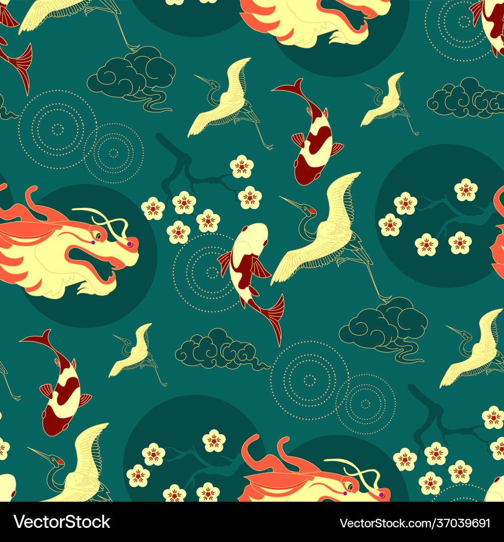 Chinese seamless pattern in traditional asian Vector Image