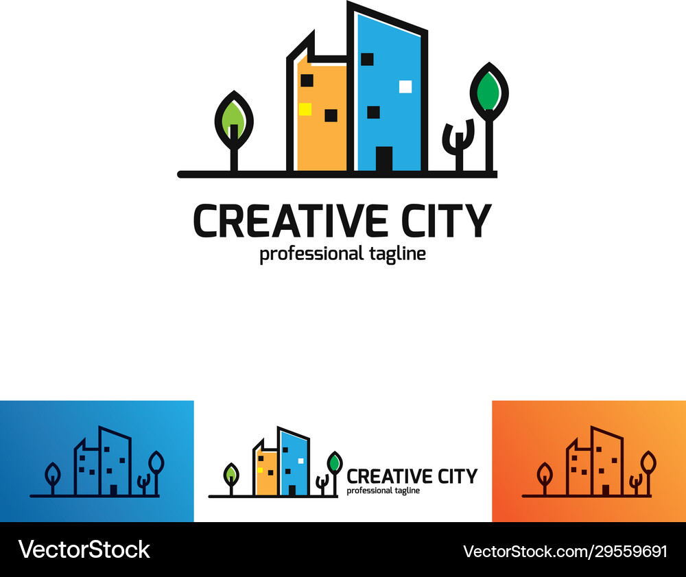 City or town logo template Royalty Free Vector Image