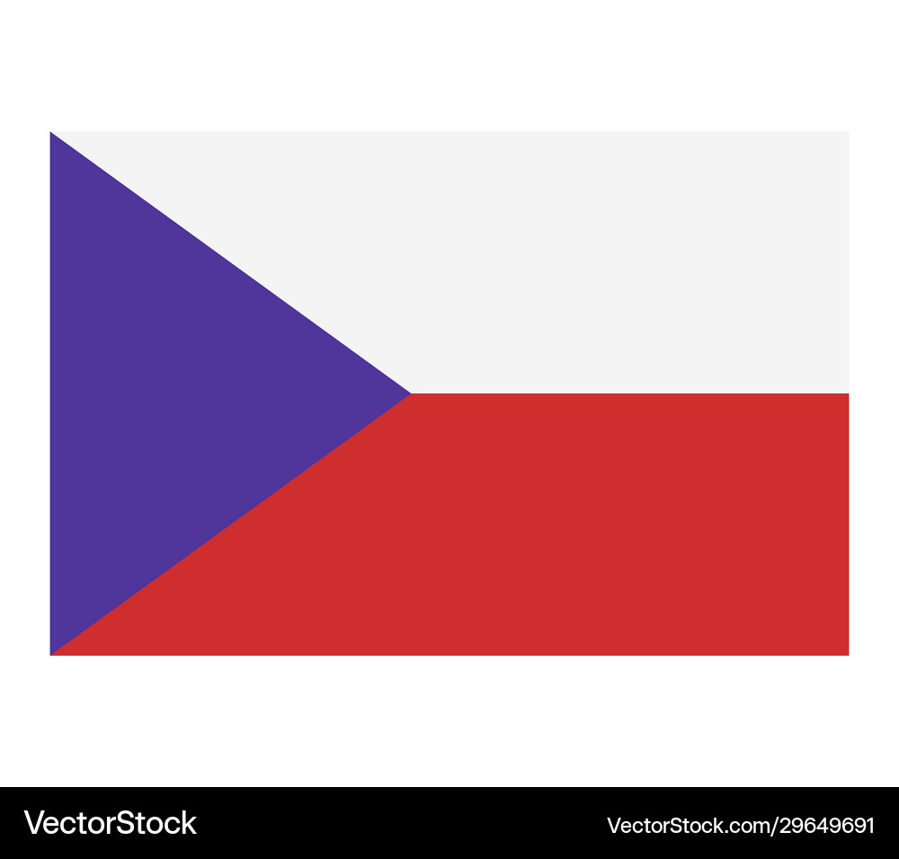 Czech republic flag in on white background Vector Image