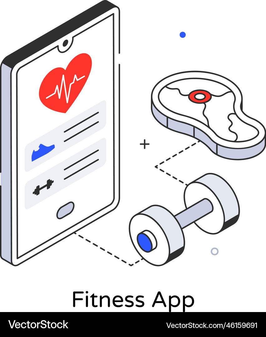 Fitness app Royalty Free Vector Image - VectorStock