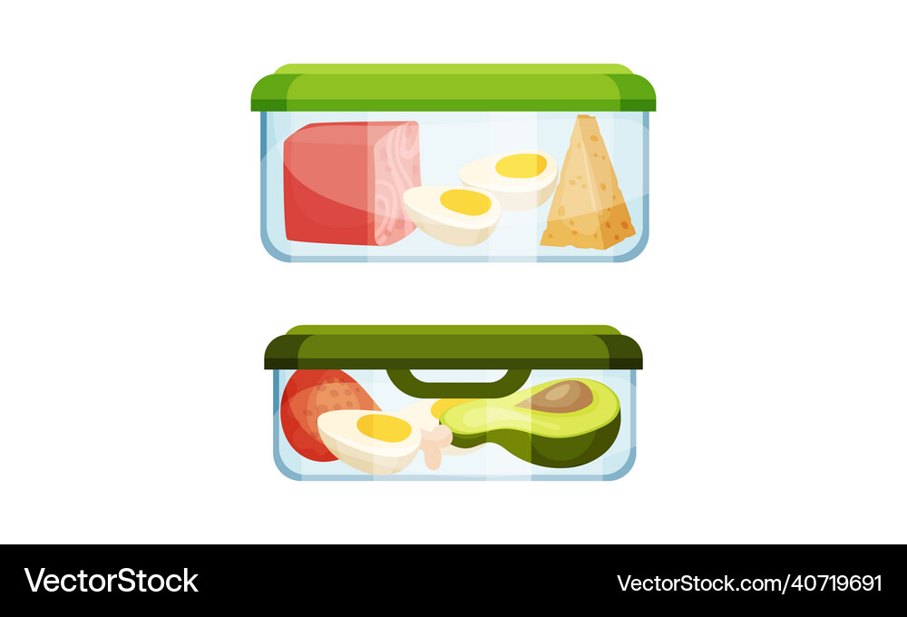 Glass transparent containers with healthy Vector Image
