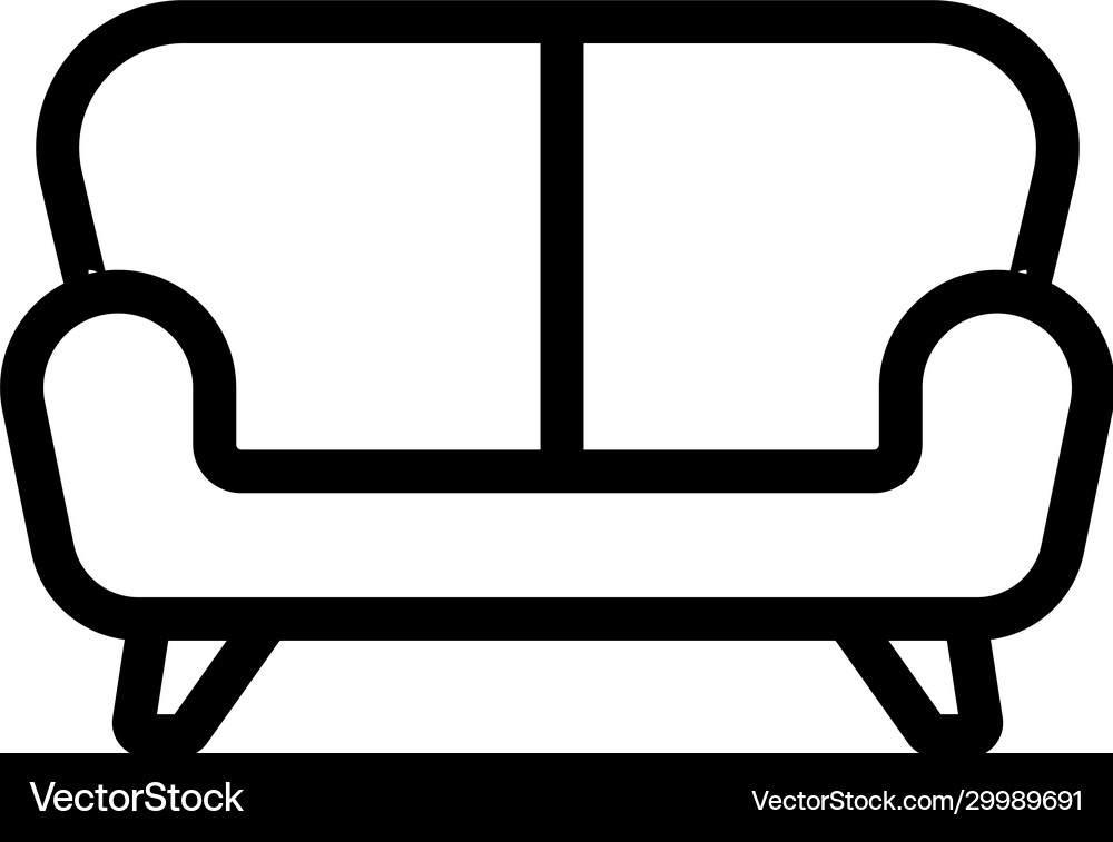 Home sofa icon isolated contour symbol Royalty Free Vector
