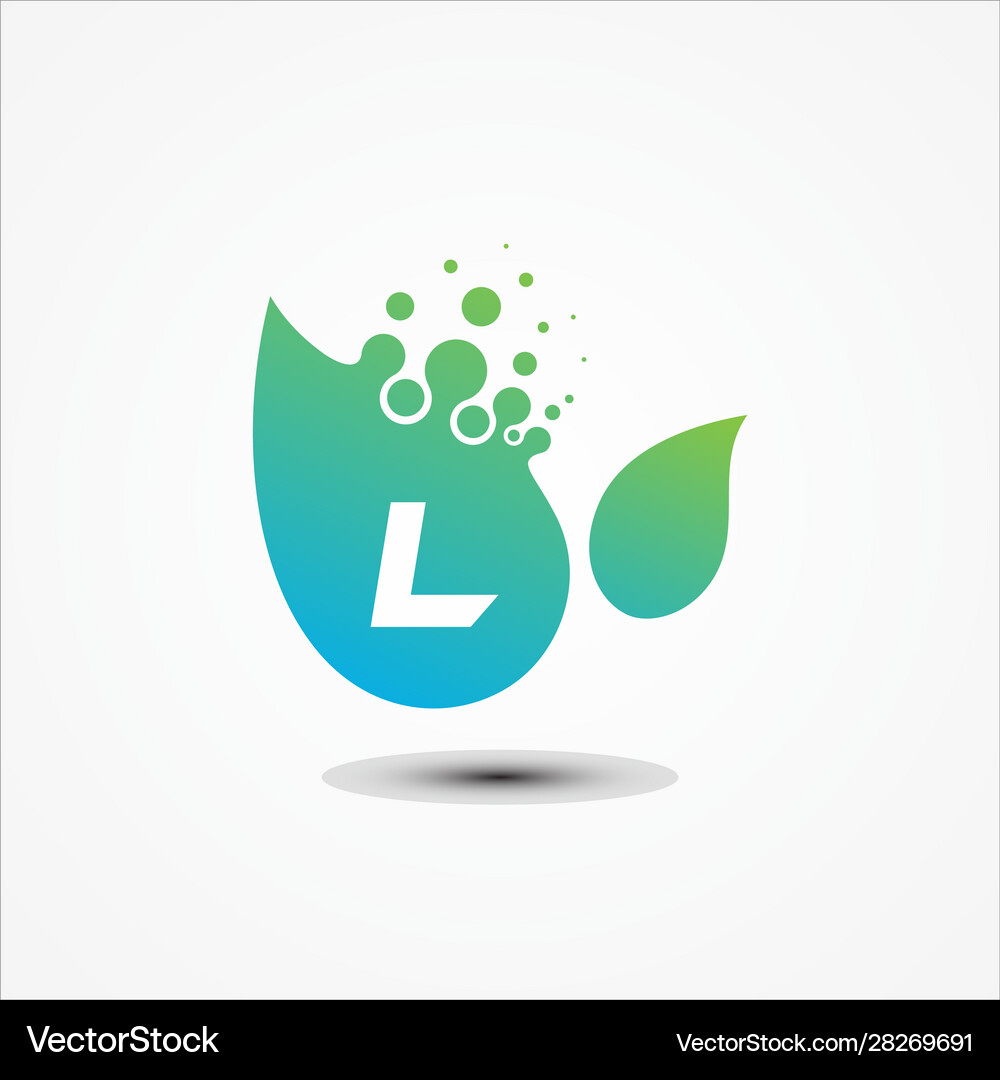 Leaf design with l letter symbol minimalist Vector Image